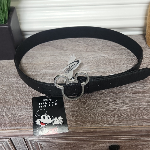 Disney | Accessories | Disney Black And Silver Mickey Mouse Belt | Poshmark